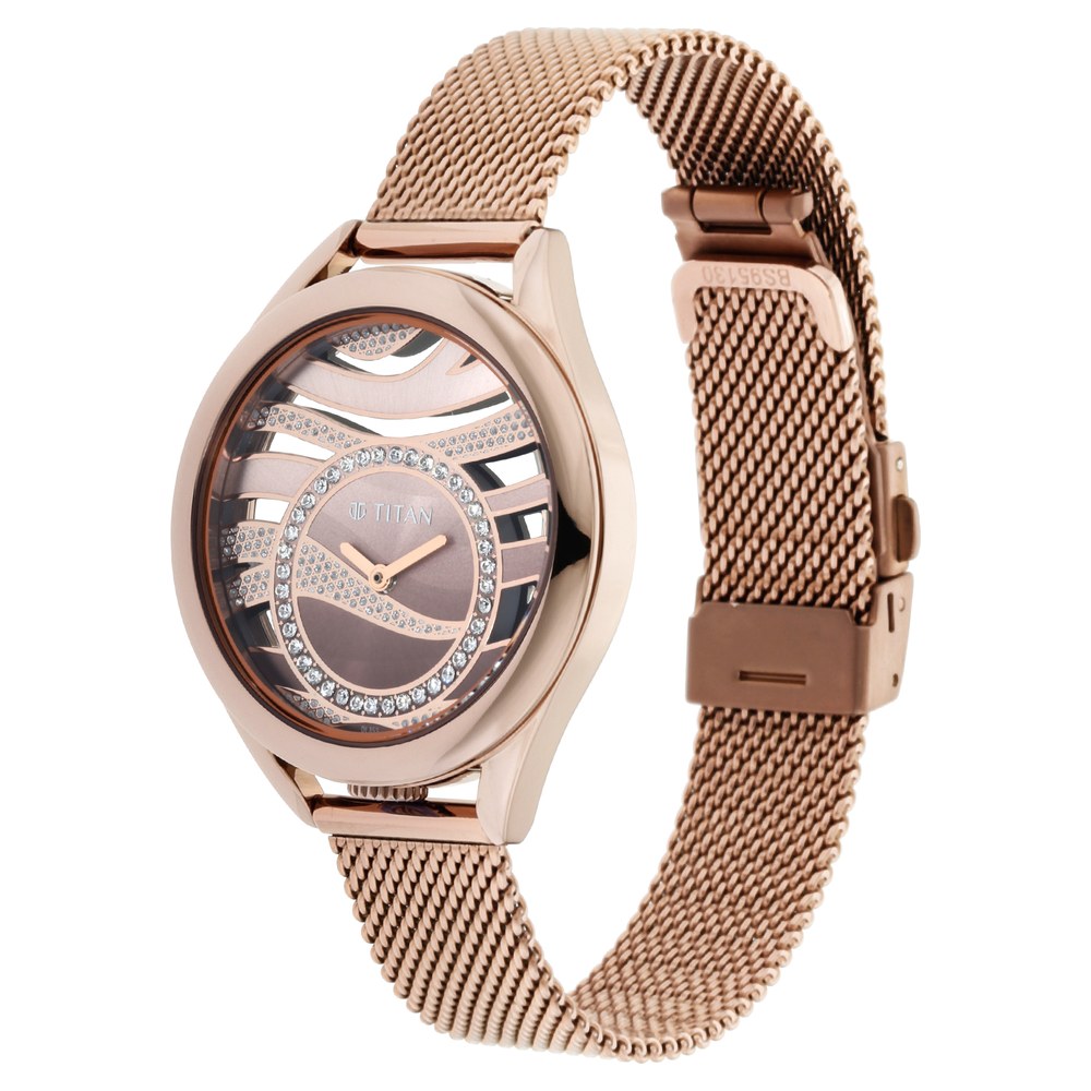 Buy Online Titan Animalia Quartz Analog Dial Brown Stainless Steel ...