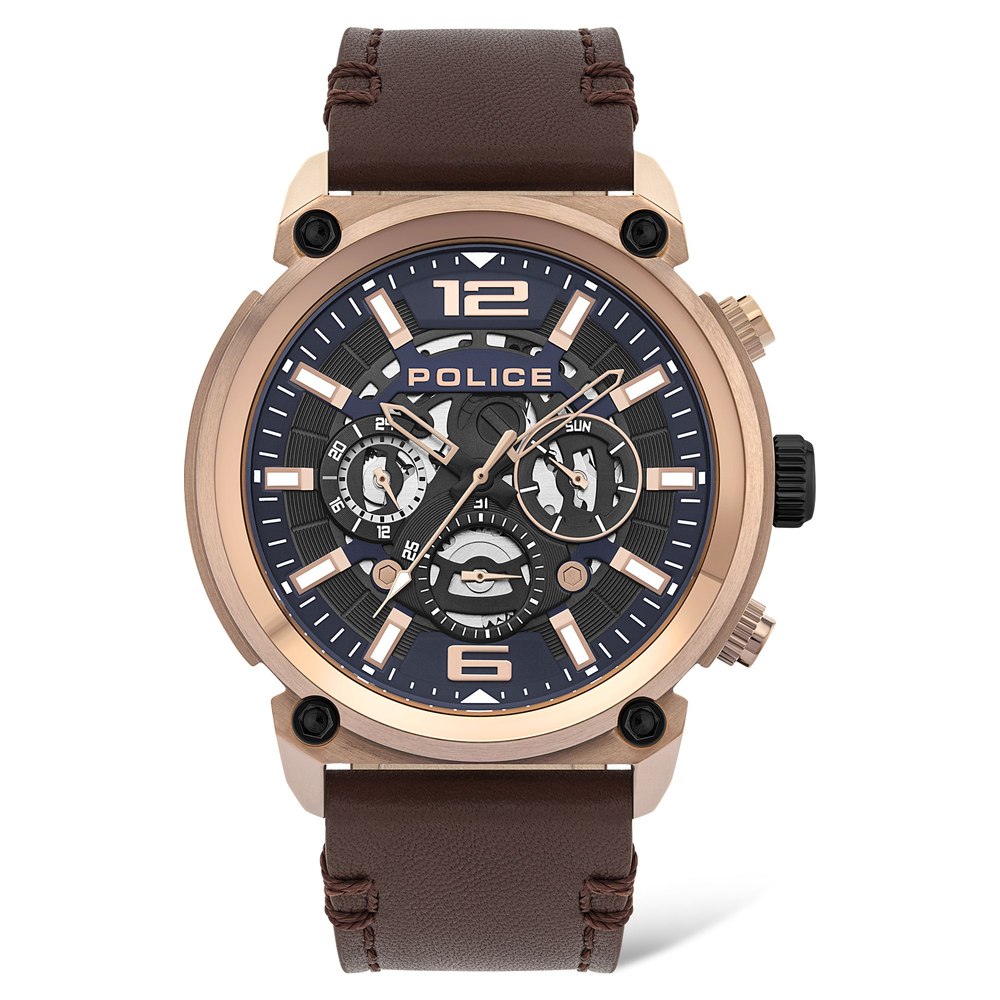 Buy Online Police Quartz Multifunction Blue Dial Leather Strap Watch ...