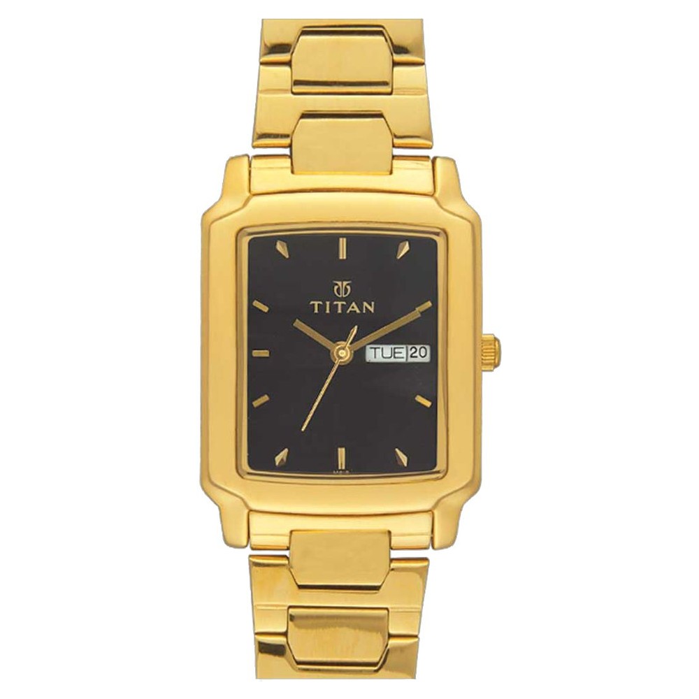 Buy Online Titan Quartz Analog with Day and Date Black Dial Watch for ...