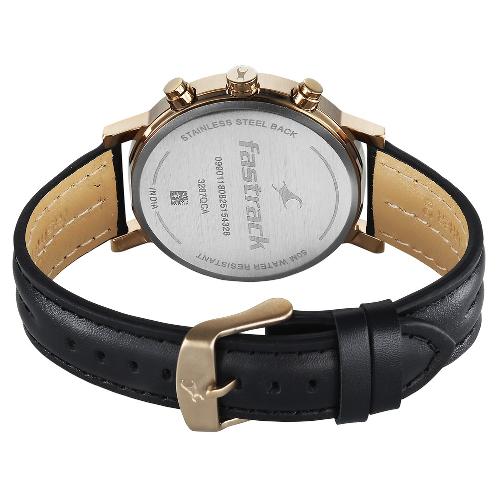 Buy Online Fastrack Chrome K Quartz Multifunction Black Dial Black ...
