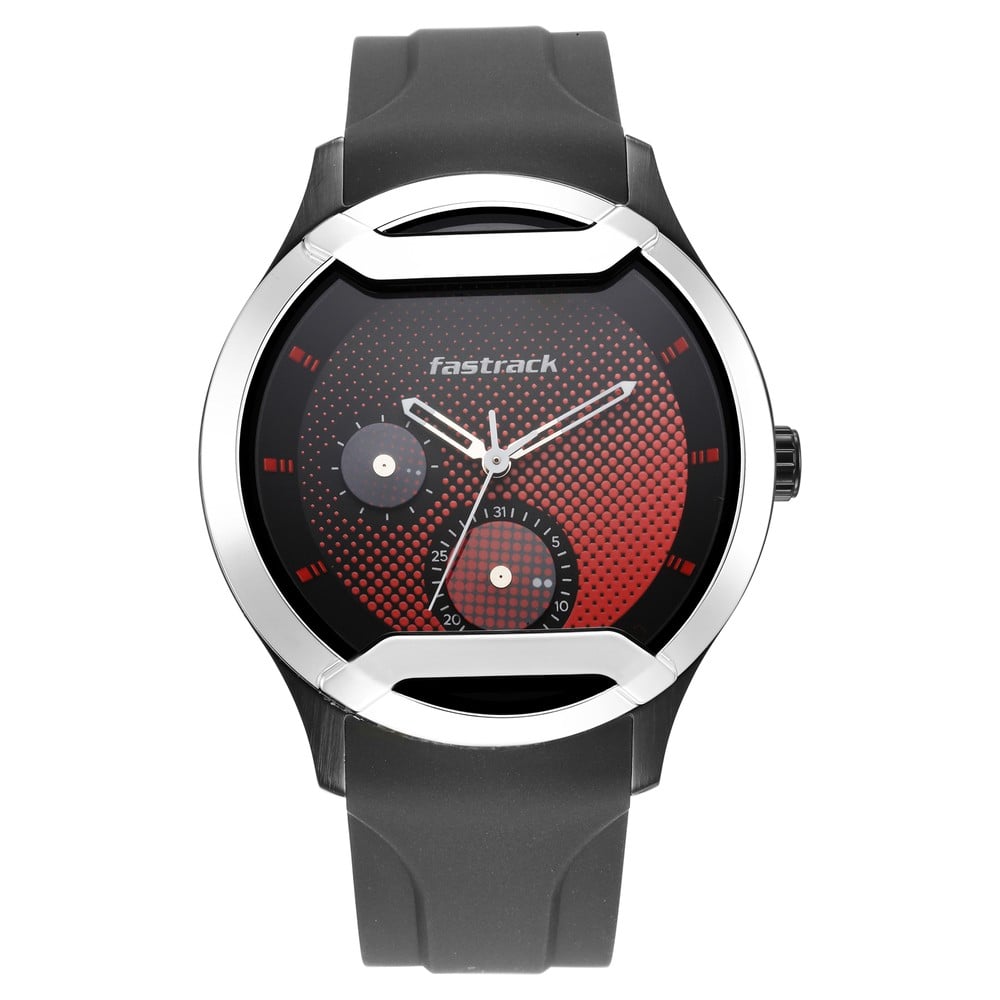 Buy Online Fastrack Urban Bounce Quartz Analog Black Dial Silicone ...