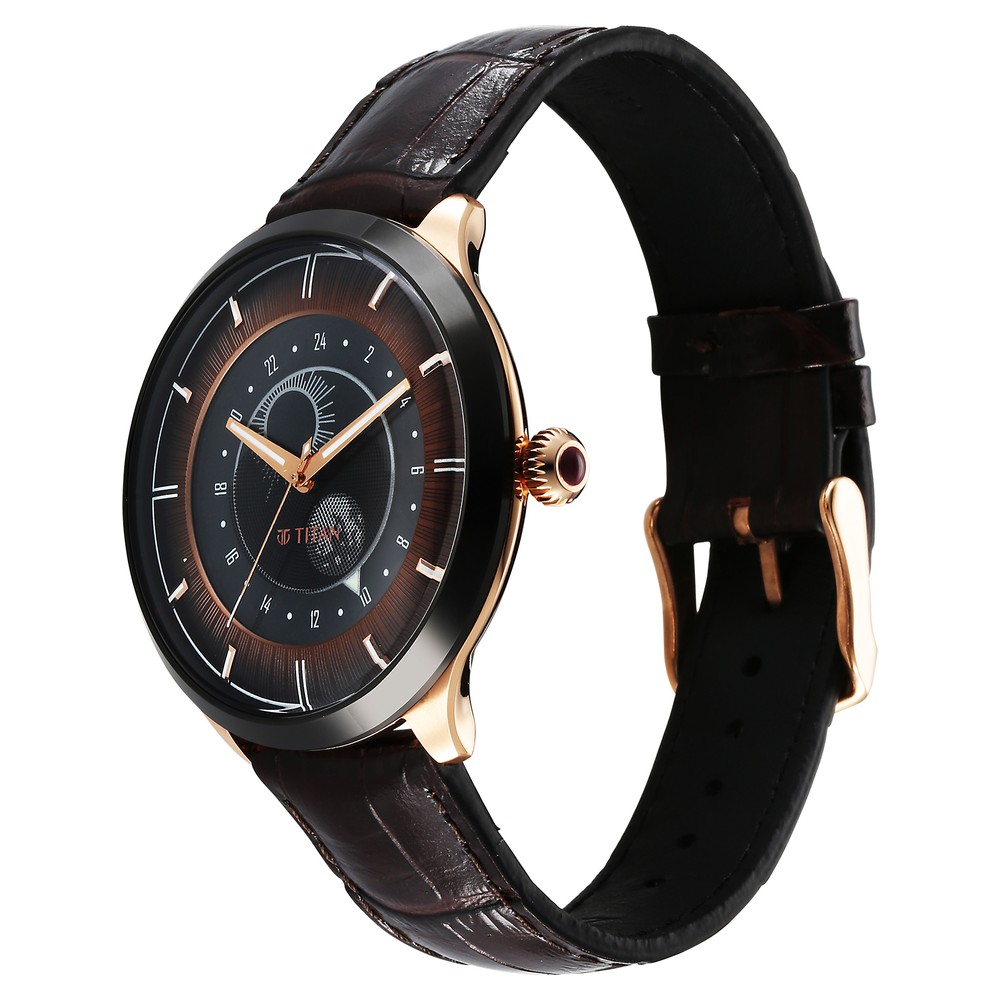 Buy Online Titan Luna Sun Moon Phase in Seinna Brown - Stellar Edition ...