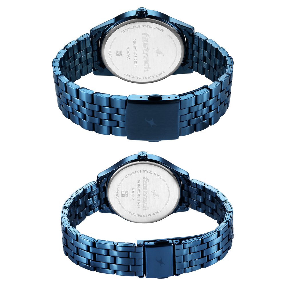Buy Online Fastrack Mixmatched Quartz Analog Black Dial Blue Stainless ...