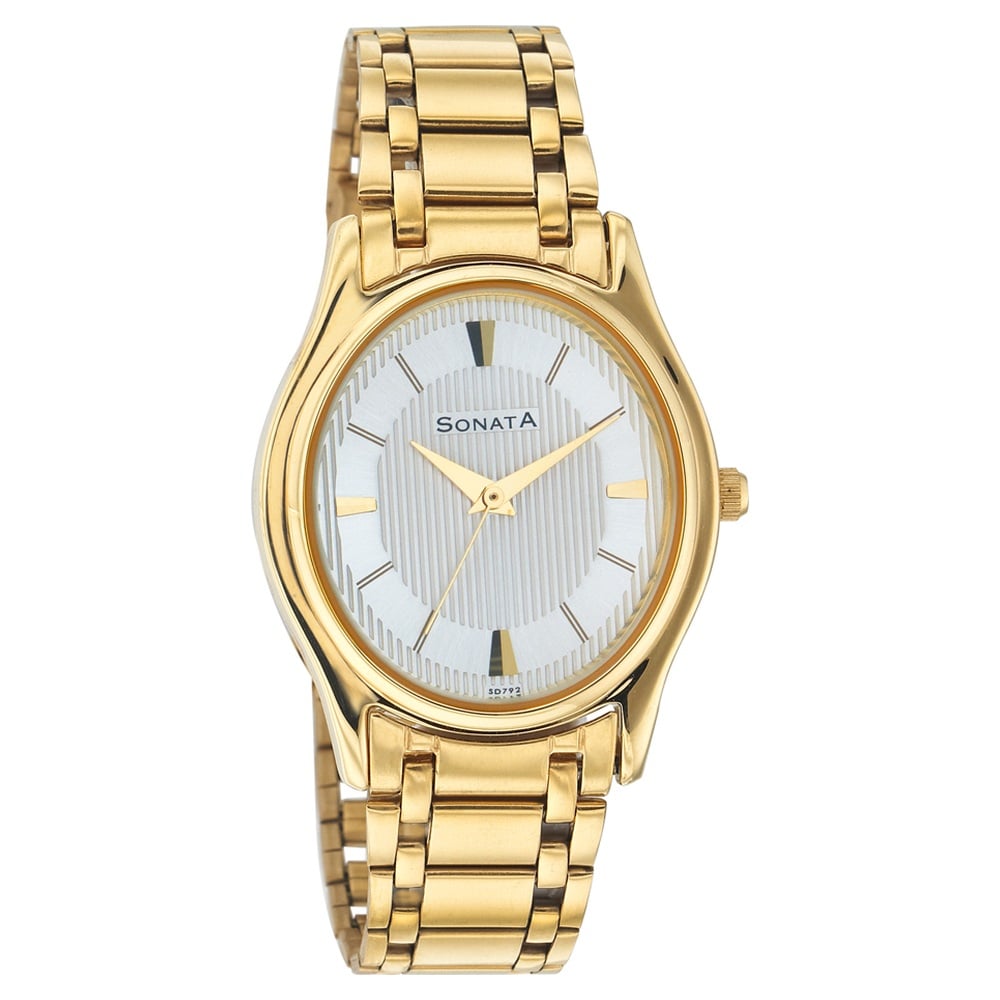 Buy Online Sonata Quartz Analog Silver Dial Strap Watch for Men ...