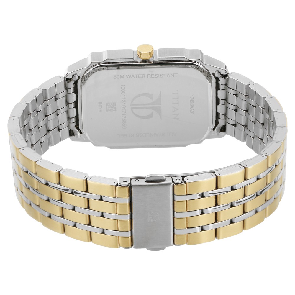 Buy Online Titan Regalia Baron Silver Rectangle Dial Analog with Day ...