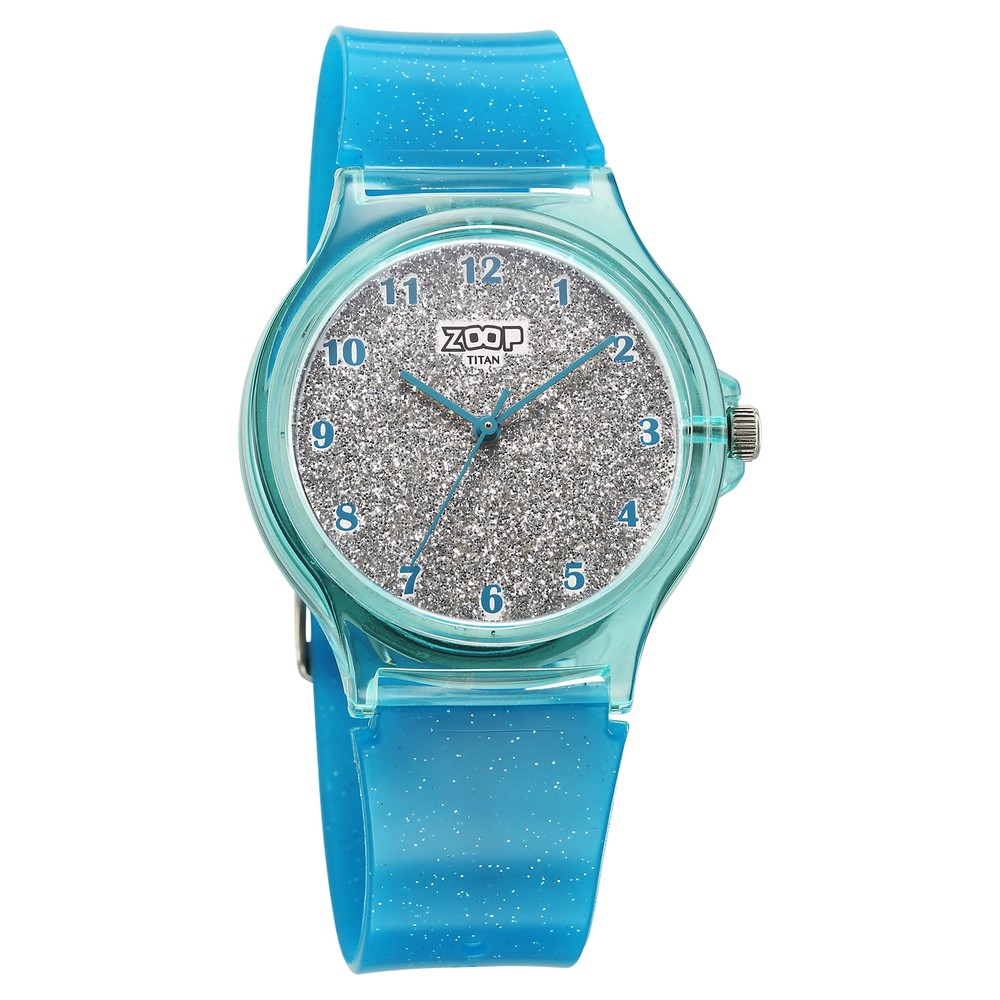 Buy Online Zoop Glitter Analog Watch with Grey Dial & Blue Strap for ...
