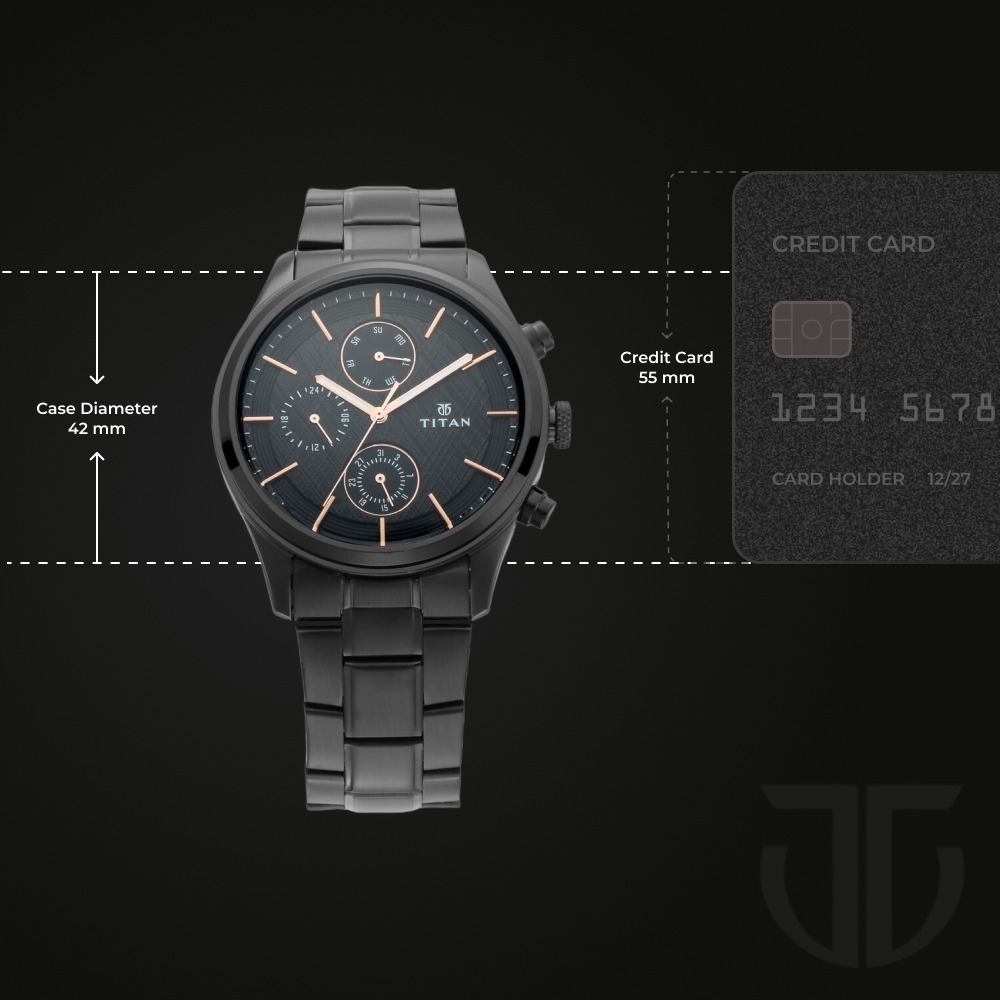 Buy Online Titan Workwear Multifunction Black Round Dial Black Metal ...