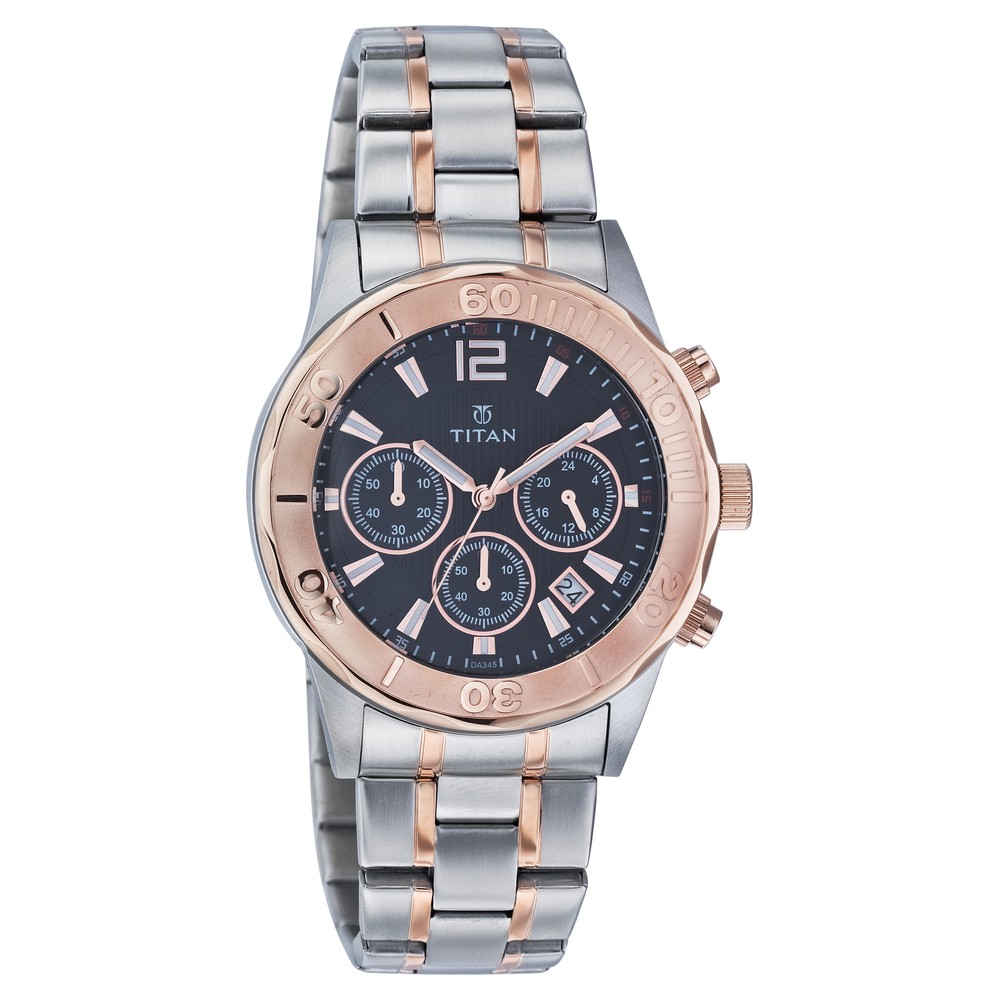 Buy Online Titan Quartz Chronograph Black Dial Watch for Men ...