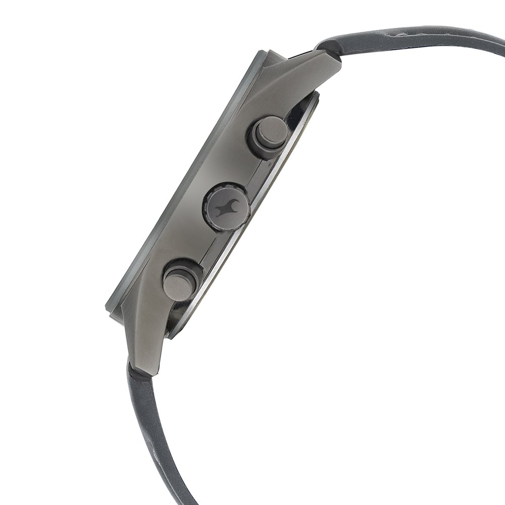 Buy Online Fastrack Space Rover Quartz Multifunction Grey Dial Leather ...