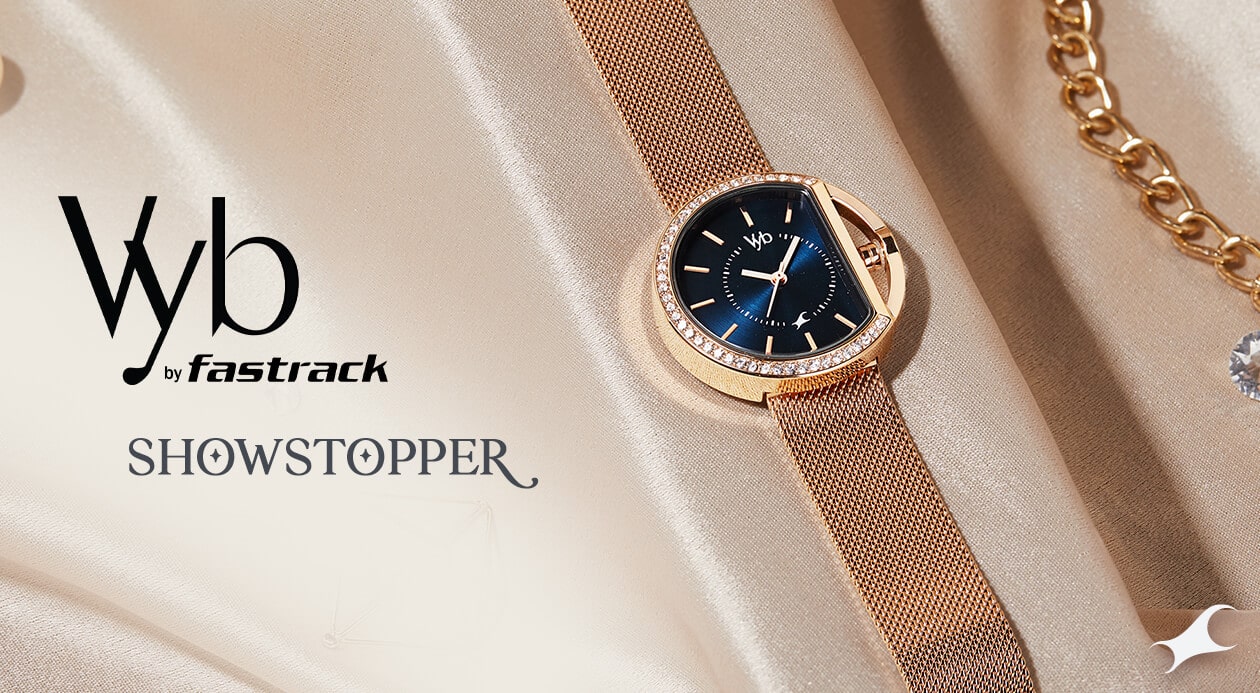 Buy Online Fastrack Vyb Showstopper Quartz Analog Blue Dial Stainless ...