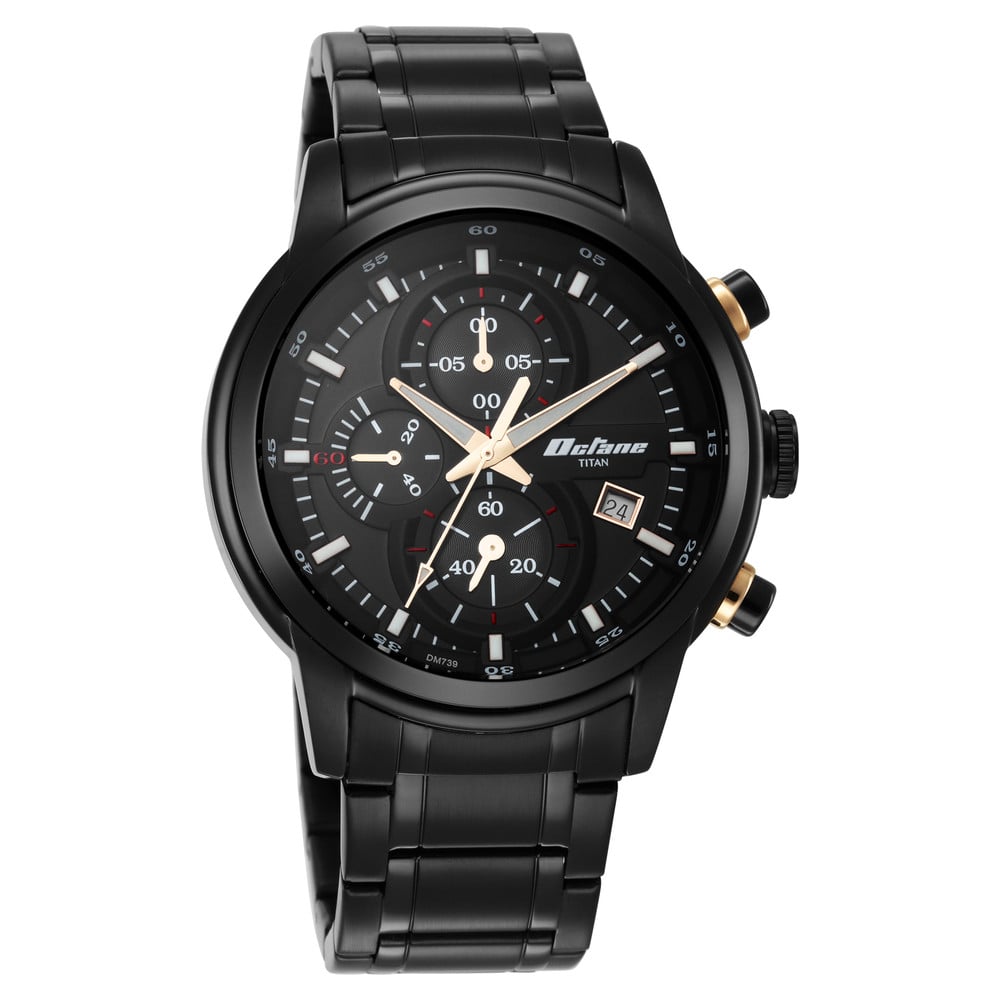 Buy Online Titan Octane Black Dial Chronograph Watch for Men ...
