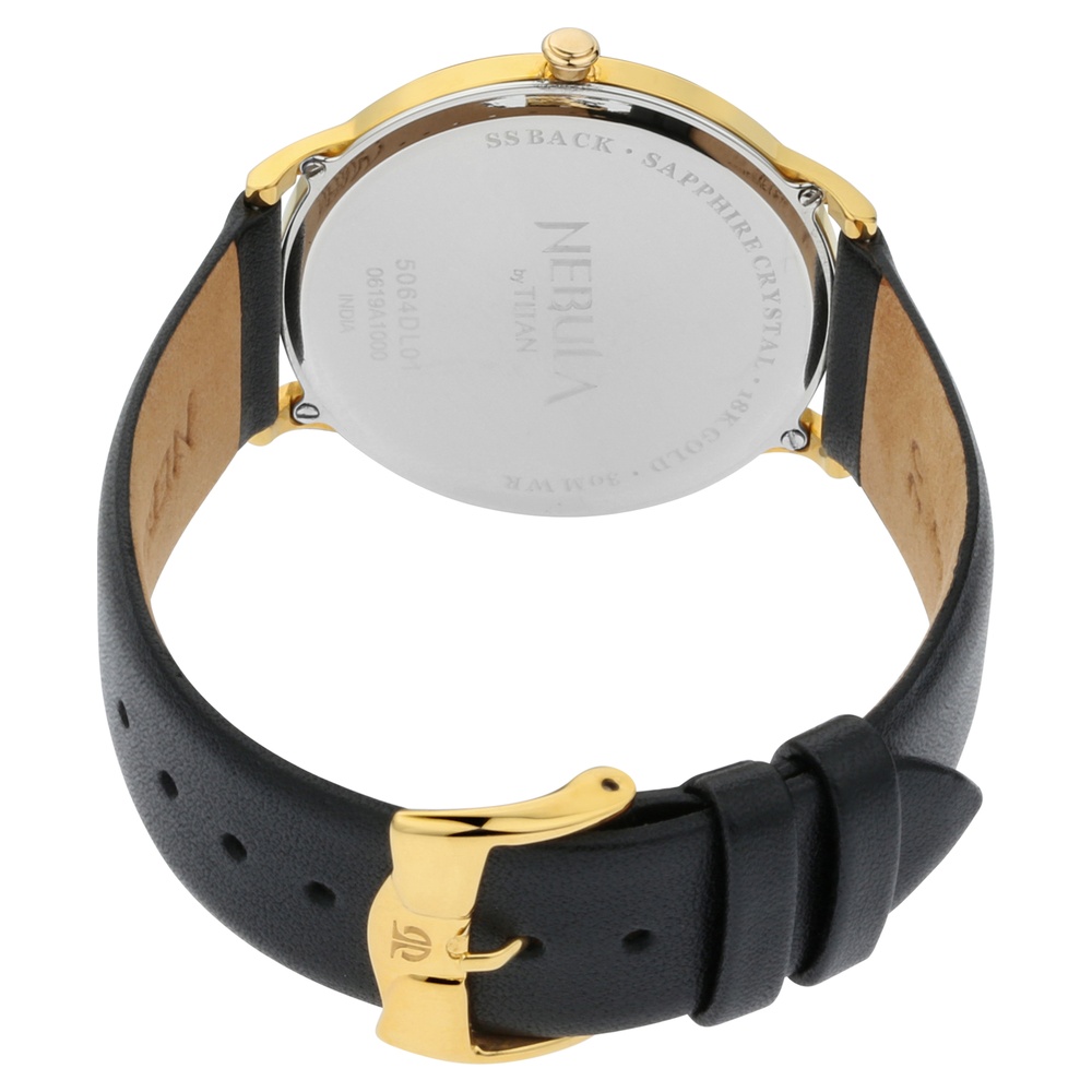 Buy Online Titan Nebula Lustre 18k Gold Analog Leather Strap Watch for ...