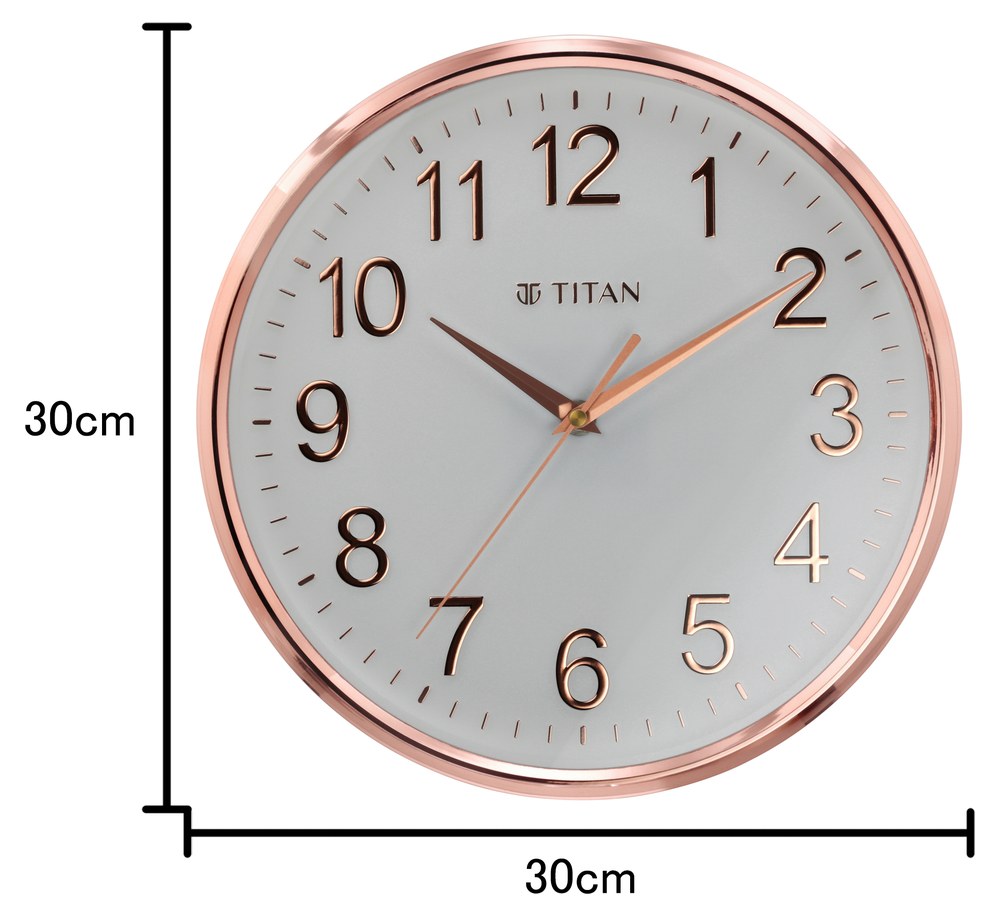 Buy Online Titan Classic White Metallic Finish Wall Clock with Silent ...
