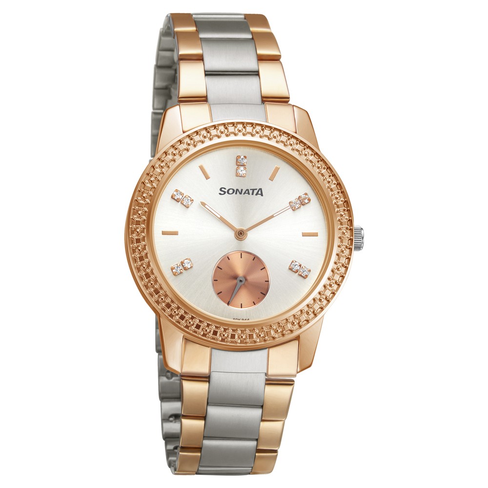 Buy Online Sonata Multifunctions Silver Dial Women Watch With Metal ...