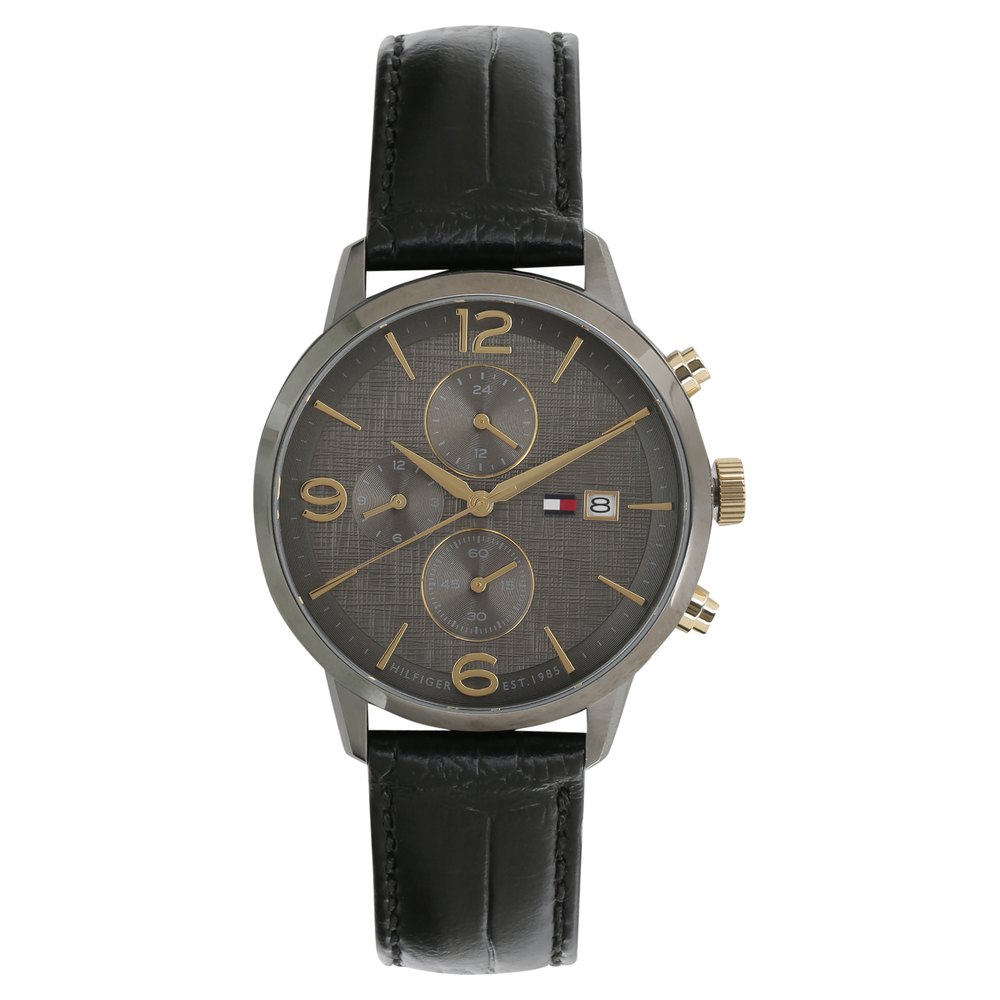 Buy Online Tommy Hilfiger Quartz Analog Grey Dial Leather Strap Watch ...