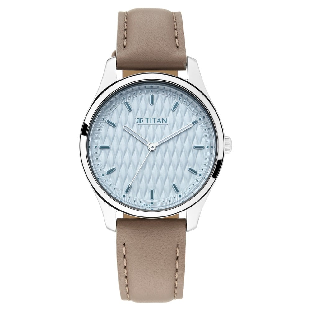 Buy Online Titan Workwear Blue Dial Women Watch With Leather Strap ...