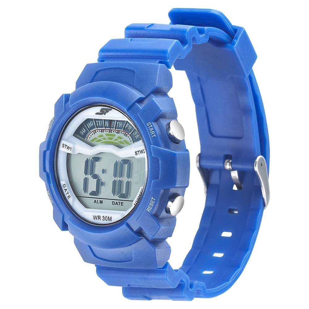 Buy Online SF Digital Dial Blue PU Strap Watch for Men - nr77109pp04 ...