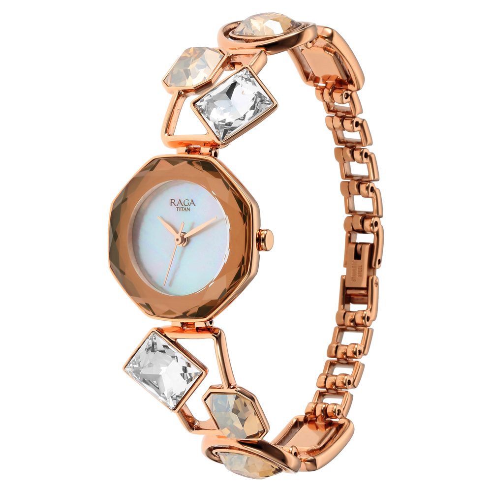 Buy Online Titan Raga Love All Analog Mother of pearl Dial Metal Strap ...