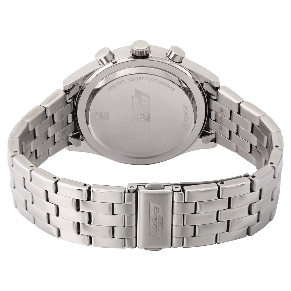 Buy Online Titan Quartz Multifunction Black Dial Stainless Steel Strap ...