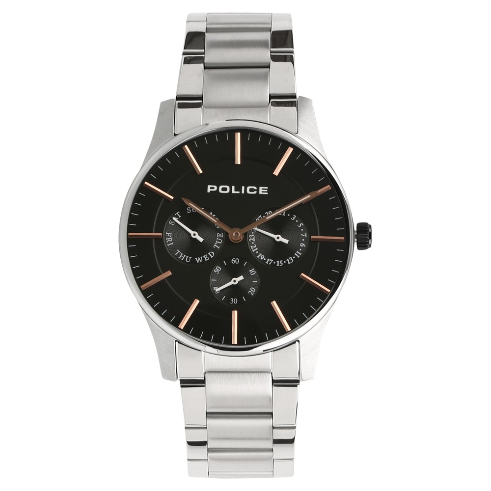 Buy Online Police Quartz Chronograph Black Dial Metal Strap Watch for ...