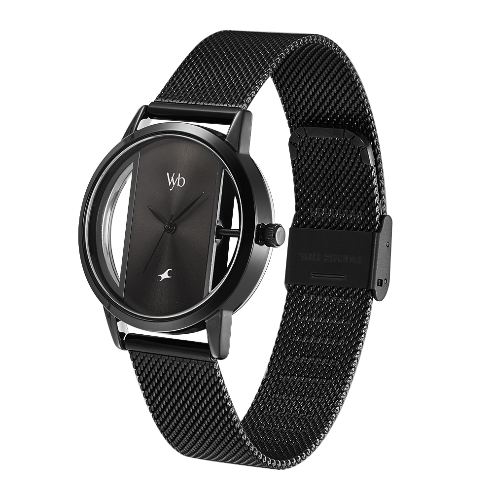 Buy Online Fastrack Vyb Runway Quartz Analog Black Dial Stainless Steel ...