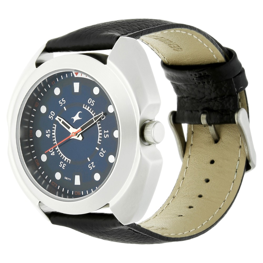 Buy Online Fastrack Quartz Analog Blue Dial Leather Strap Watch for ...
