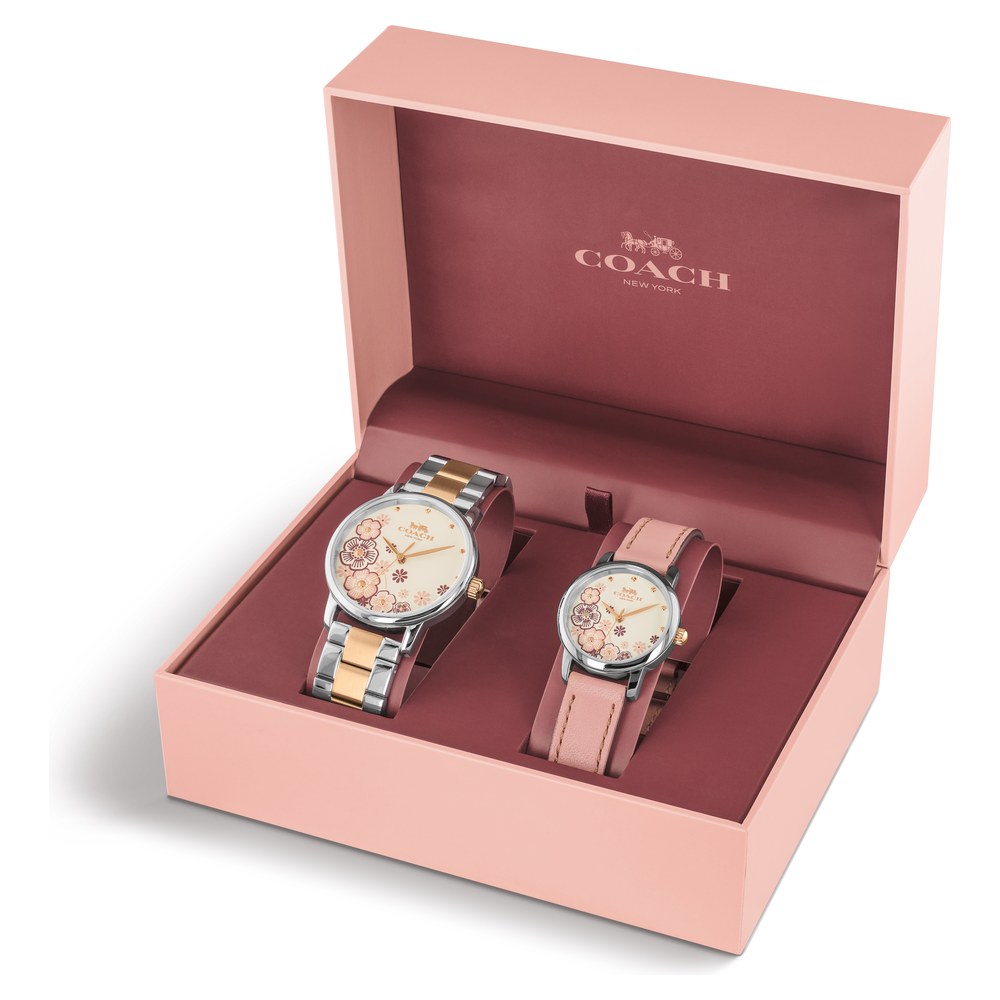 Buy Online Coach Quartz Analog White Dial Leather Strap Watch for Women ...