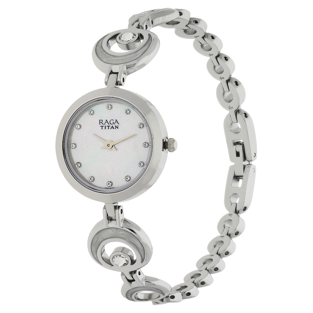 Buy Online Titan Raga Moonlight Mother of Pearl Dial Women Watch With ...
