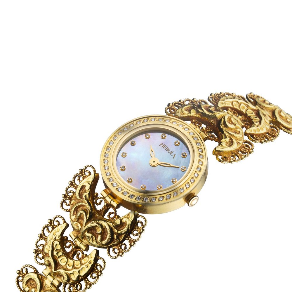 Buy Online Titan Nebula Nakashi 18k Gold Analog with Diamonds Watch for ...