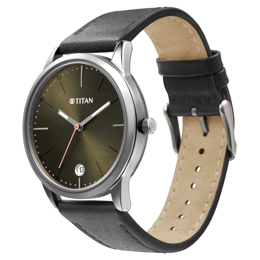Buy Online Titan Quartz Analog Leather Strap Watch for Men - 1806sl06 ...