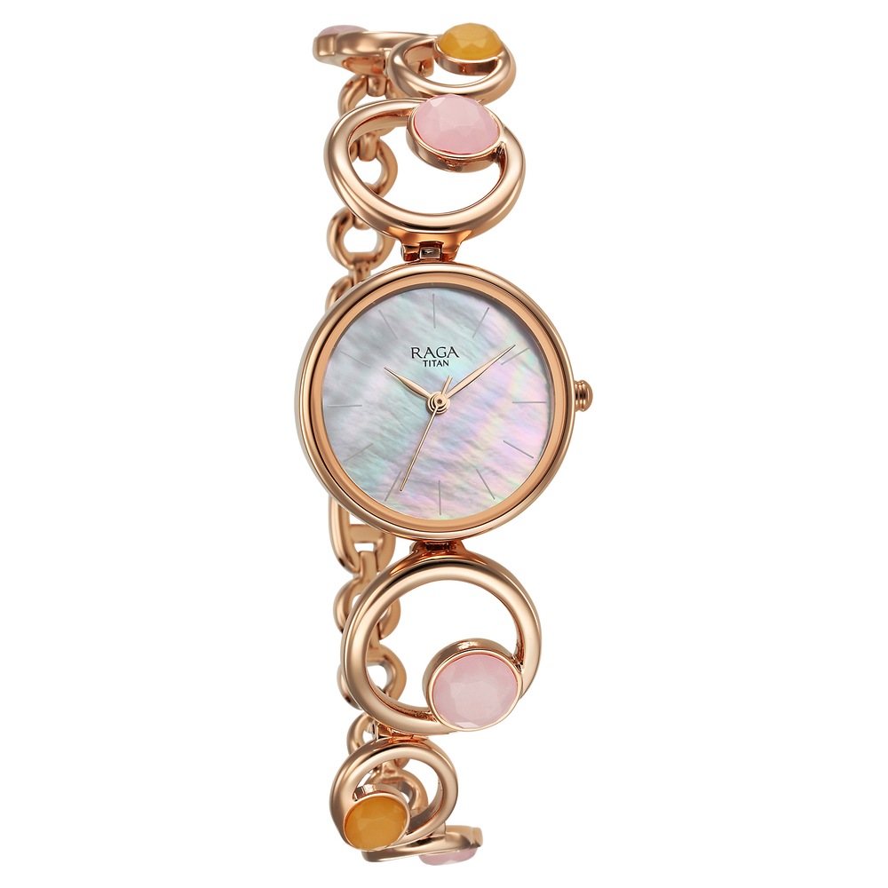 Buy Online Titan Raga New You Quartz Analog Mother Of Pearl Citrine and ...
