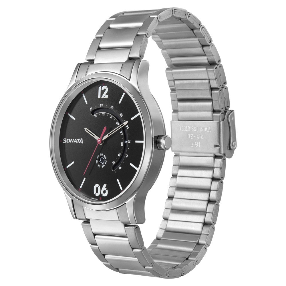 Buy Online Sonata RPM Quartz Analog with Day and Date Brown Dial ...