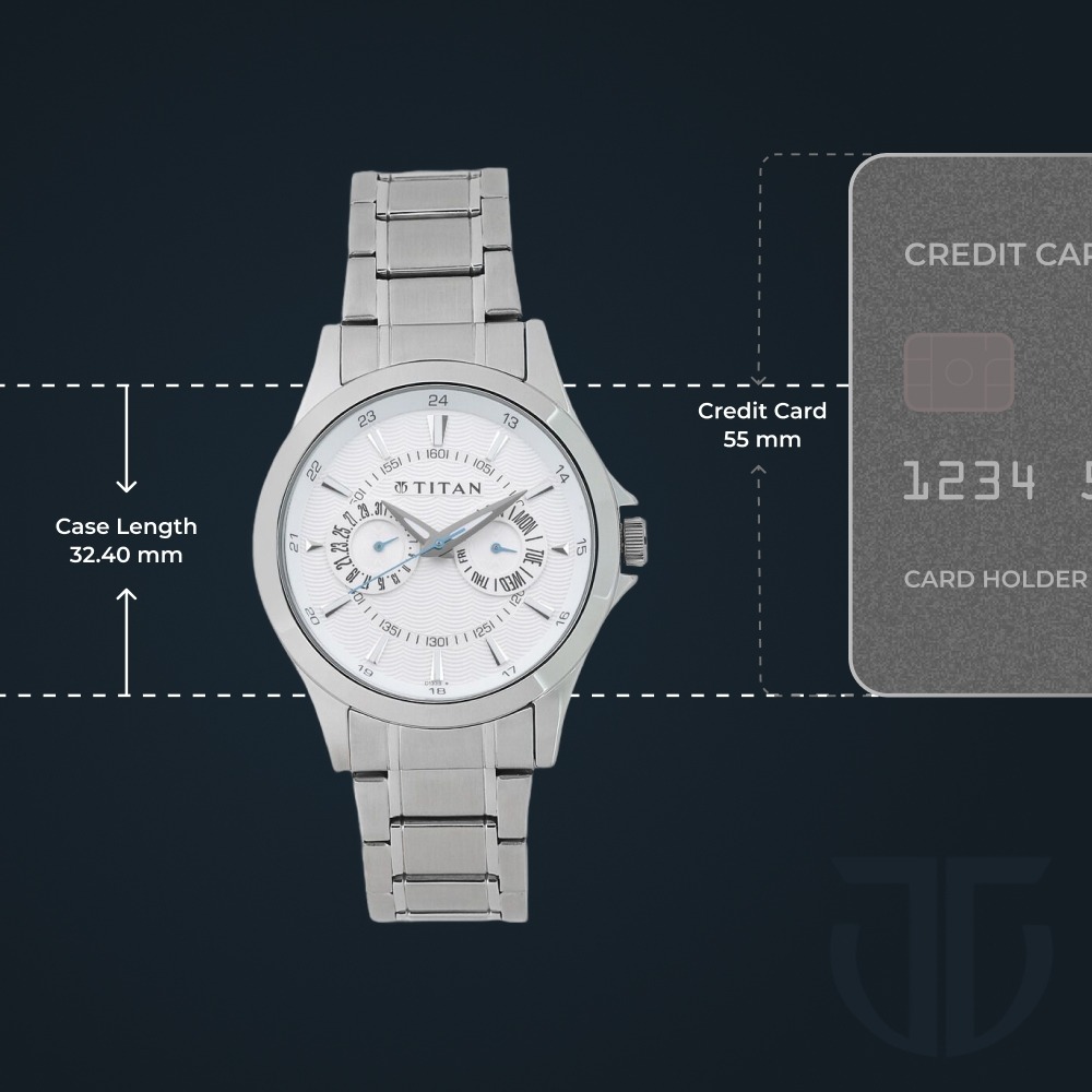 Buy Online Titan Multifunction Silver Dial Silver Stainless Steel Strap ...