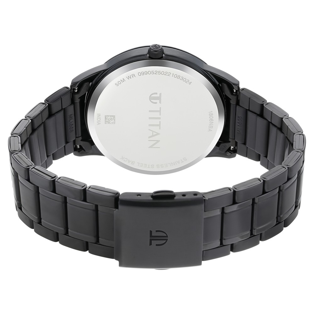 Buy Online Titan Minimals Quartz Analog with Date Black Dial Black ...
