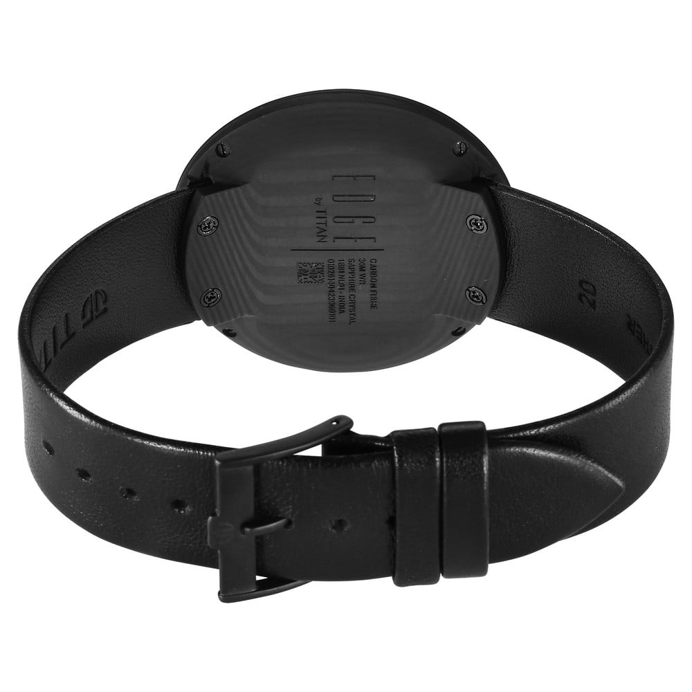 Buy Online Titan Edge Carbon Fibre Quartz Analog Black Dial Leather ...