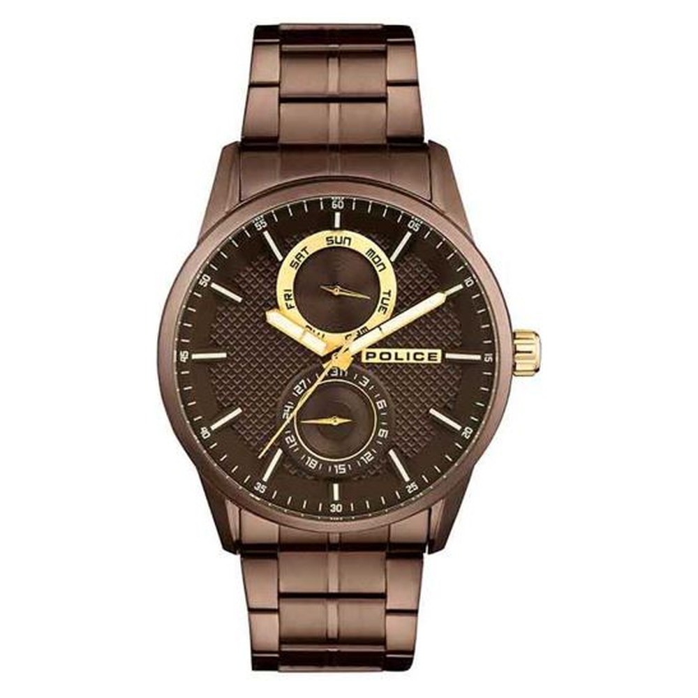 Buy Online Police Quartz Multifunction Golden Dial Metal Strap Watch ...