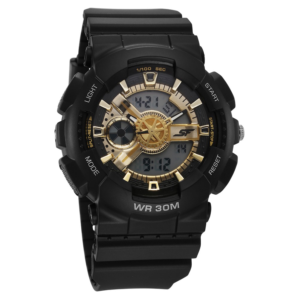 Buy Online SF Bold Black & Gold Design Men's Watch - Perfect Blend of ...