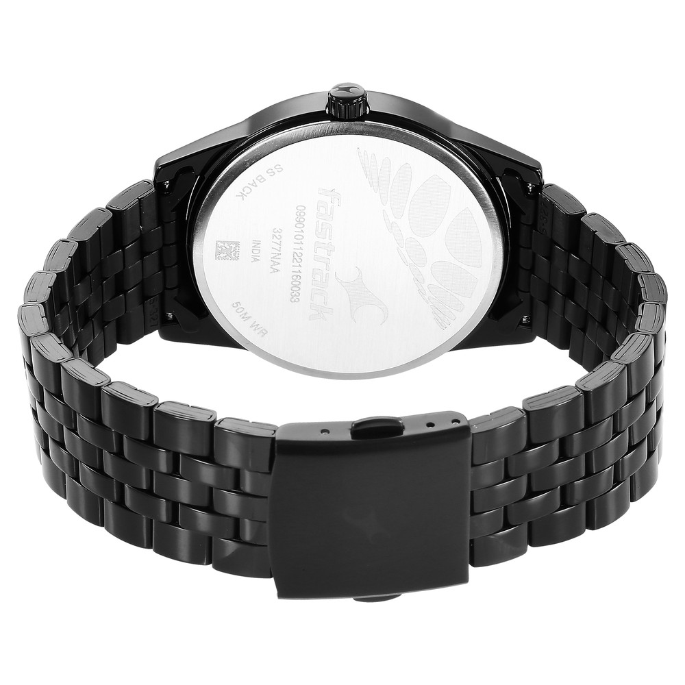 Buy Online Fastrack Stunners Quartz Analog Black Dial Metal Strap Watch ...