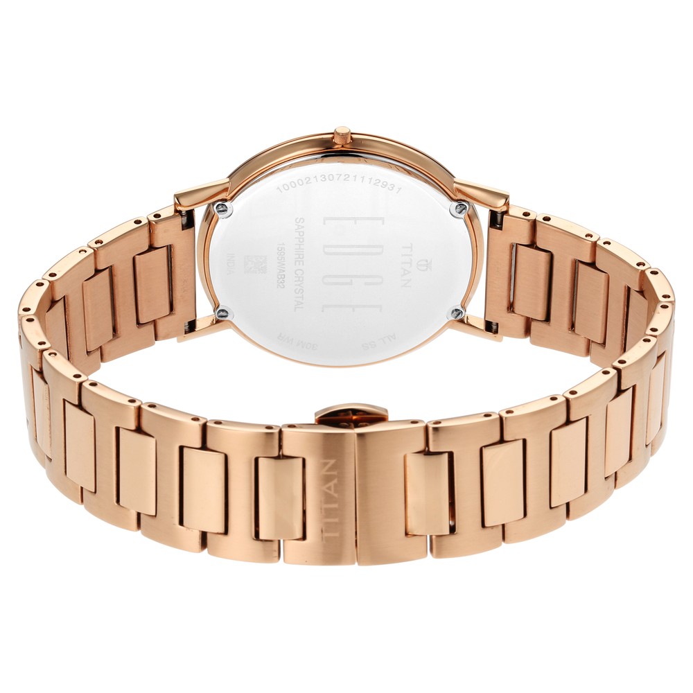 Buy Online Titan Edge Anthracite Dial Quartz Stainless Steel Strap ...