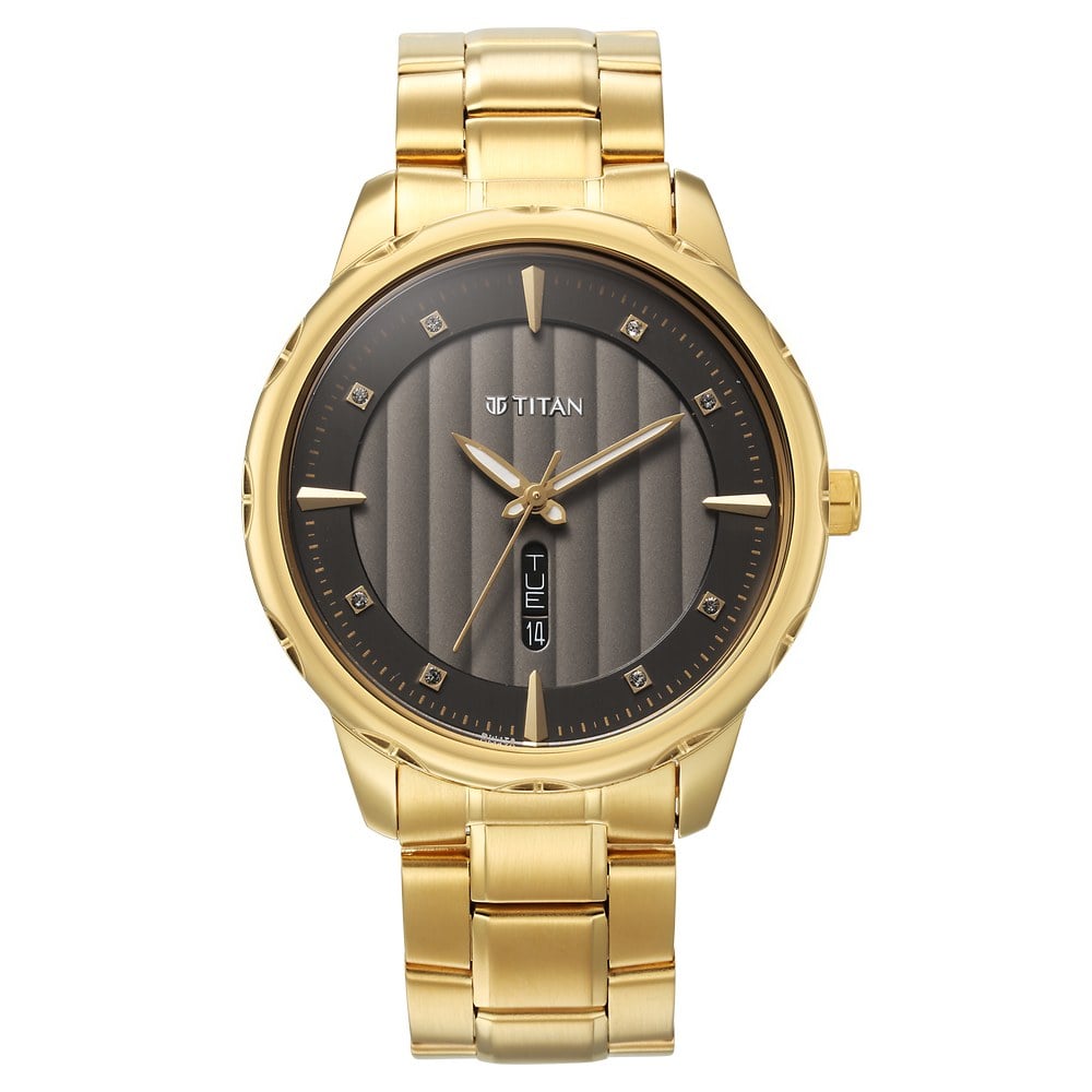 Buy Online Titan Regalia Opulent Analog with Day and Date Black Dial ...