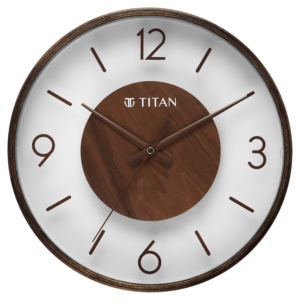 Buy Online Titan Glass-Wood Fusion Wall Clock - w0089wa01 | Titan