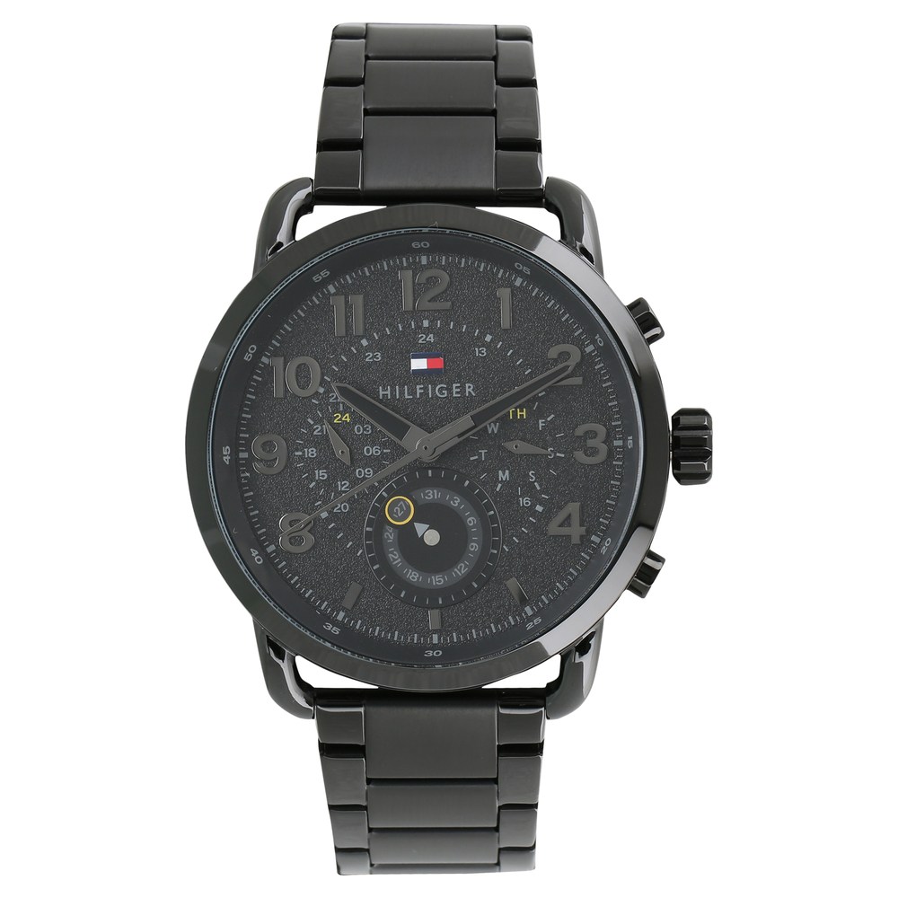 Buy Online Tommy Hilfiger Quartz Multifunction Black Dial Stainless ...
