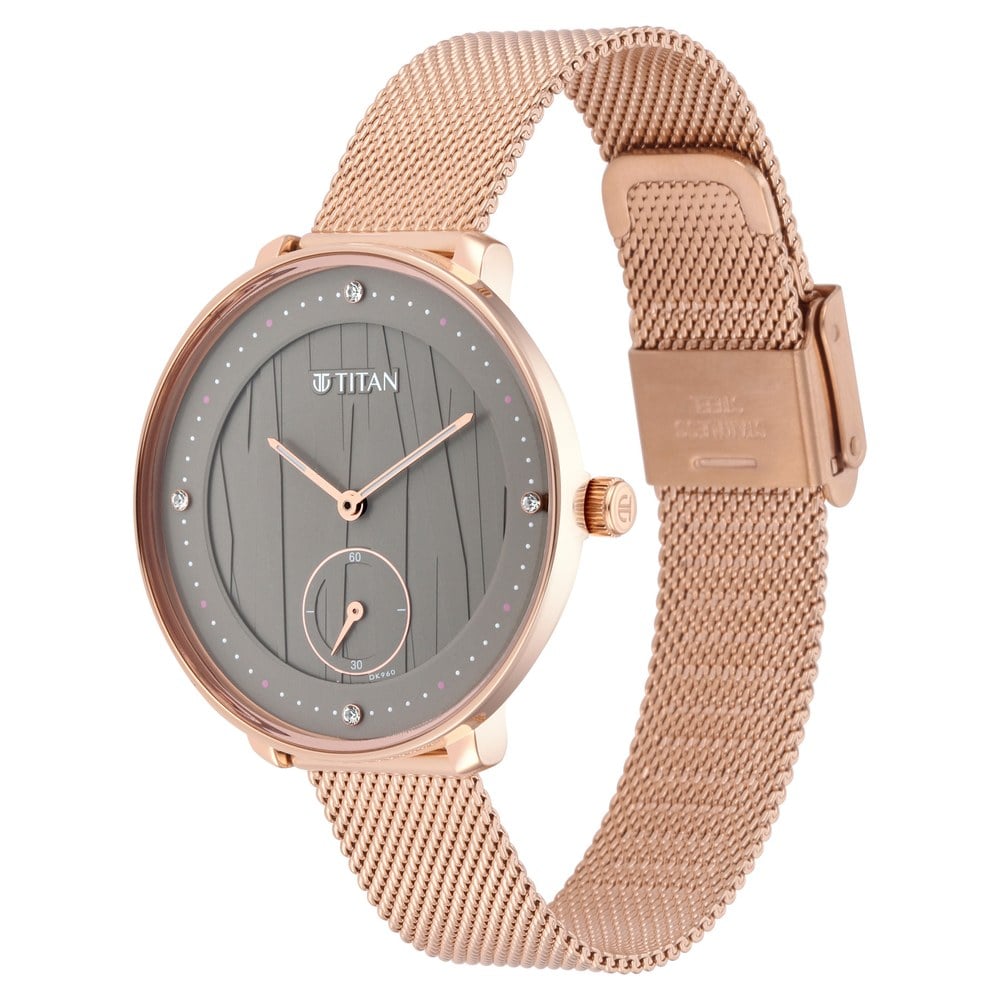 Buy Online Titan Workwear Black Dial Women Watch With Stainless Steel ...