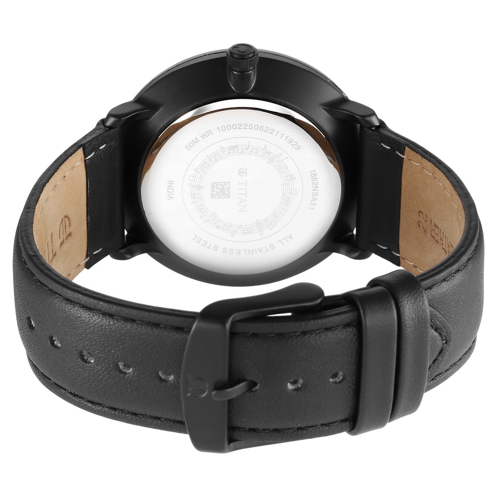Buy Online Titan Quartet Silver Dial Quartz Multifunction Leather Strap ...