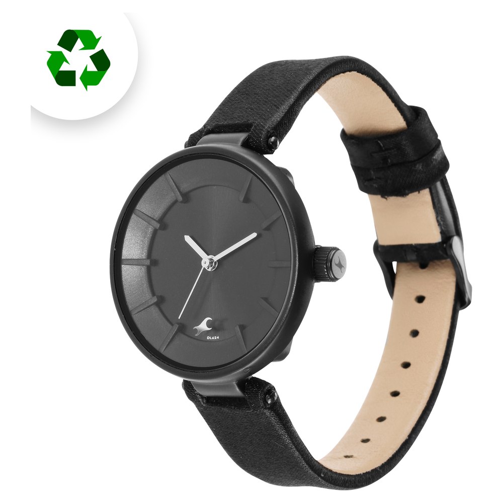 Buy Online Fastrack Revibe Quartz Analog Black Dial Fabric Strap Watch ...
