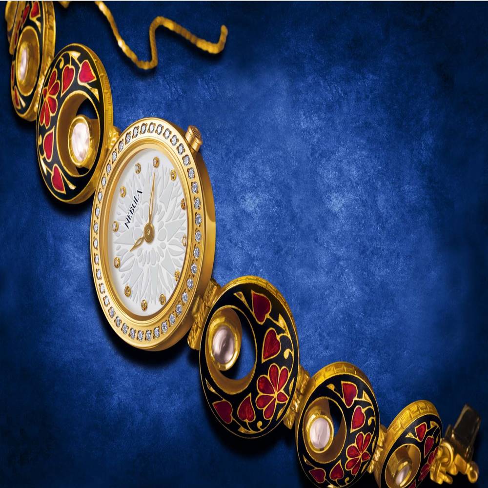 Buy Online Titan Nebula Nazakat Quartz Analog 22 Karat Solid Gold Watch ...