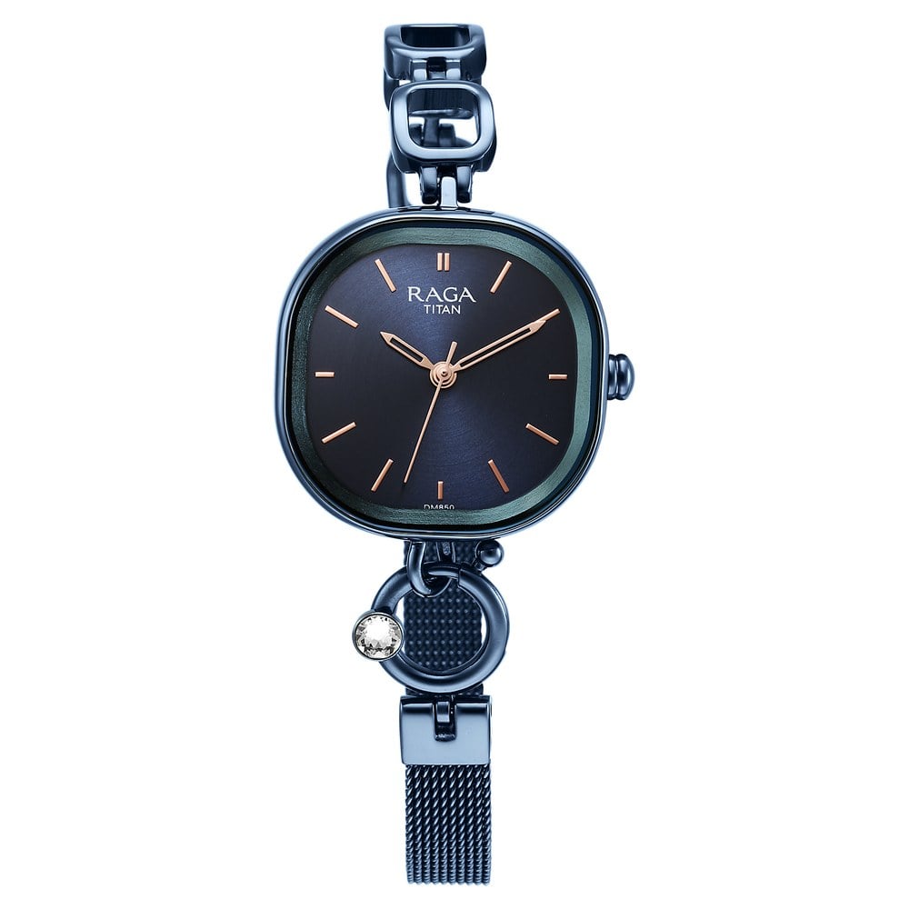 Buy Online Titan Raga Delight Blue Dial Analog Metal Strap Watch for ...