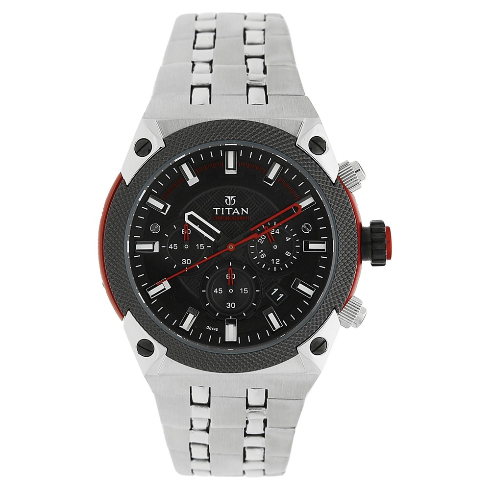 Buy Online Titan Analog Black Dial Stainless Steel Strap watch for Men ...