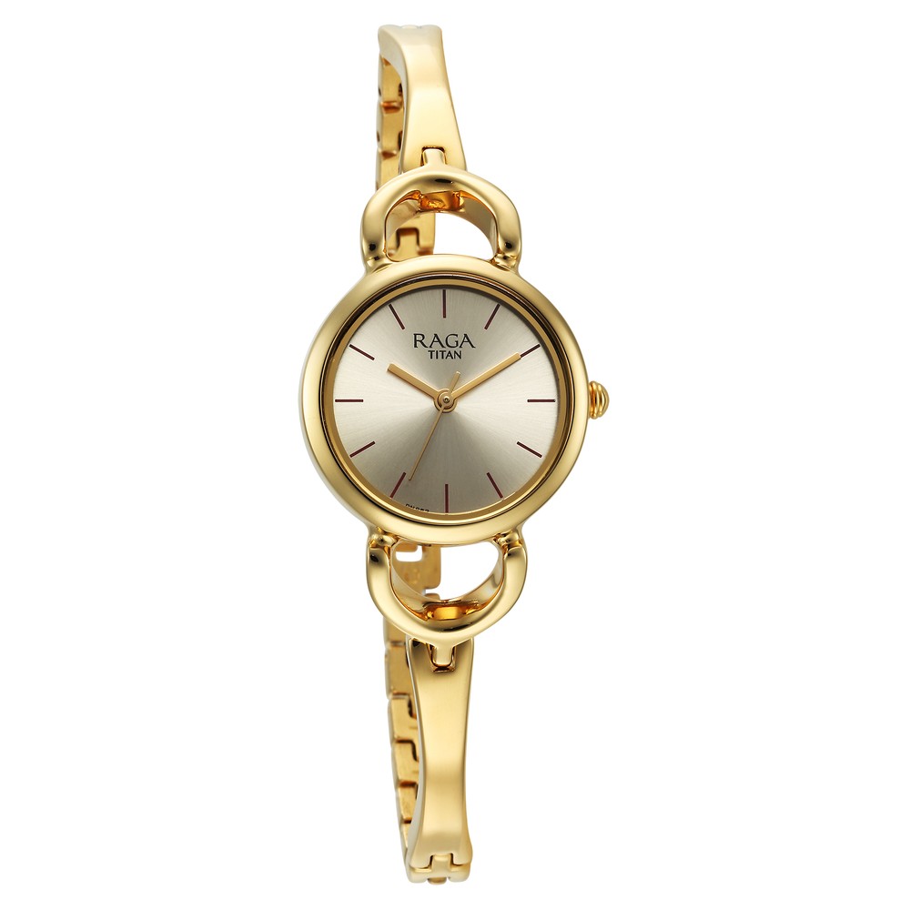 Buy Online Titan Raga Champagne Dial Watch for Women - nt2724ym01 | Titan