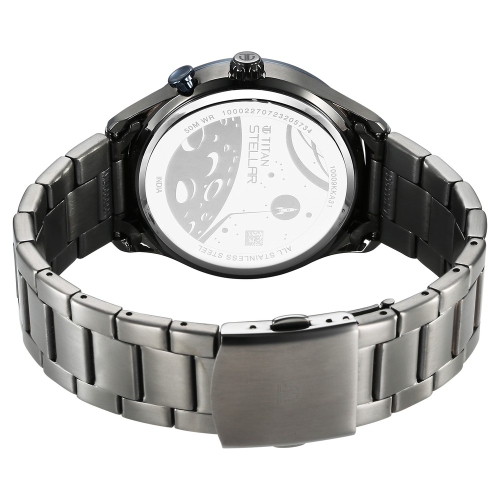 Buy Online Titan Stellar Multifunction Blue Dial Grey Stainless Steel ...